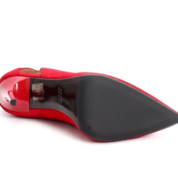 Isabelle | Shoes | Isabelle 5b Italian Red Suede Stiletto Heels Pointy ...